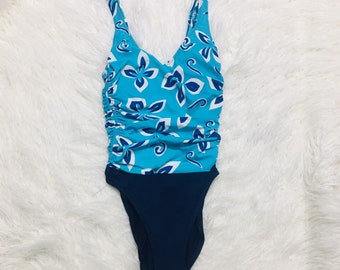 Vintage 90s Avon One Piece Swimsuit High Cut Modest Swimwear | Etsy