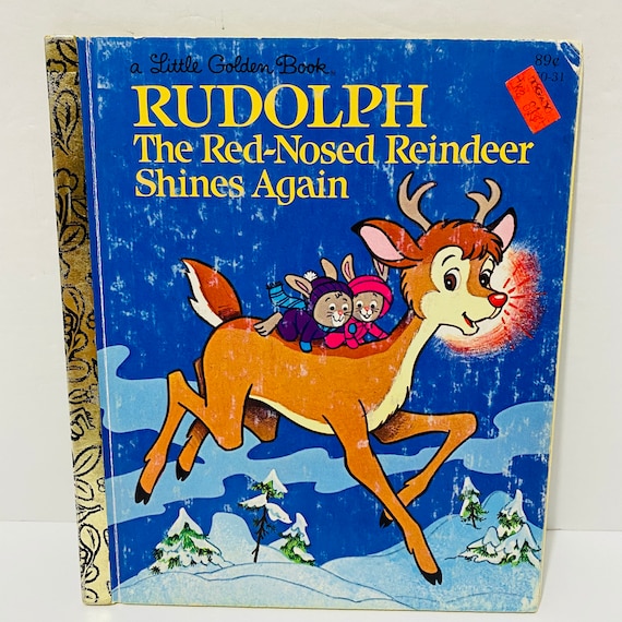 Vintage Little Golden Book Rudolph Reindeer Christmas 80s - Etsy