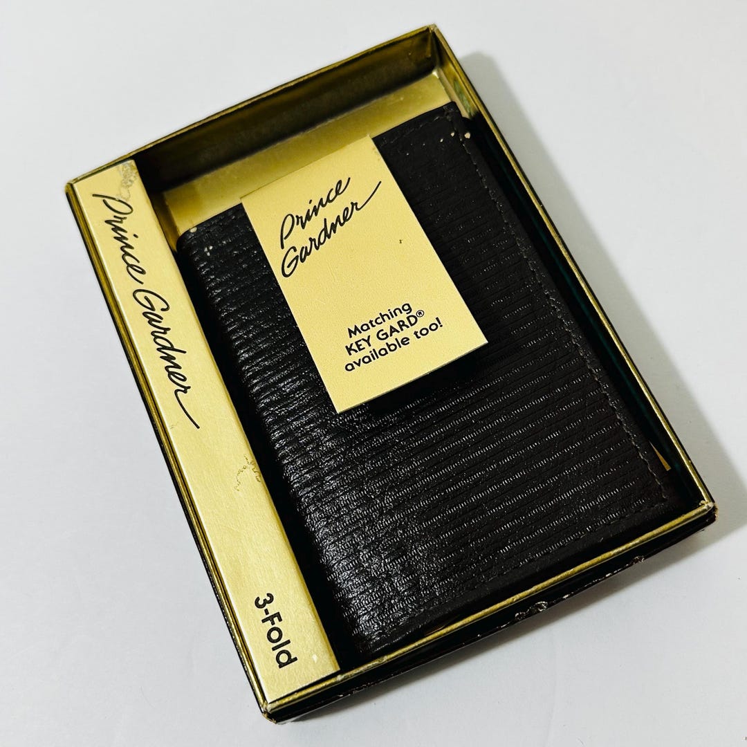 Vintage Prince Gardner 3 Fold Tri Fold Wallet Bill Fold Brown Grain ...