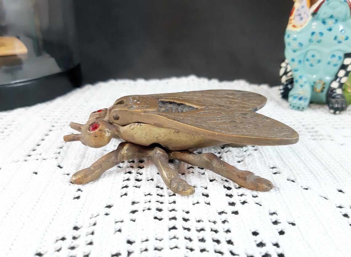Small Vintage Ashtray Fly Insect Bug Brass - Etsy