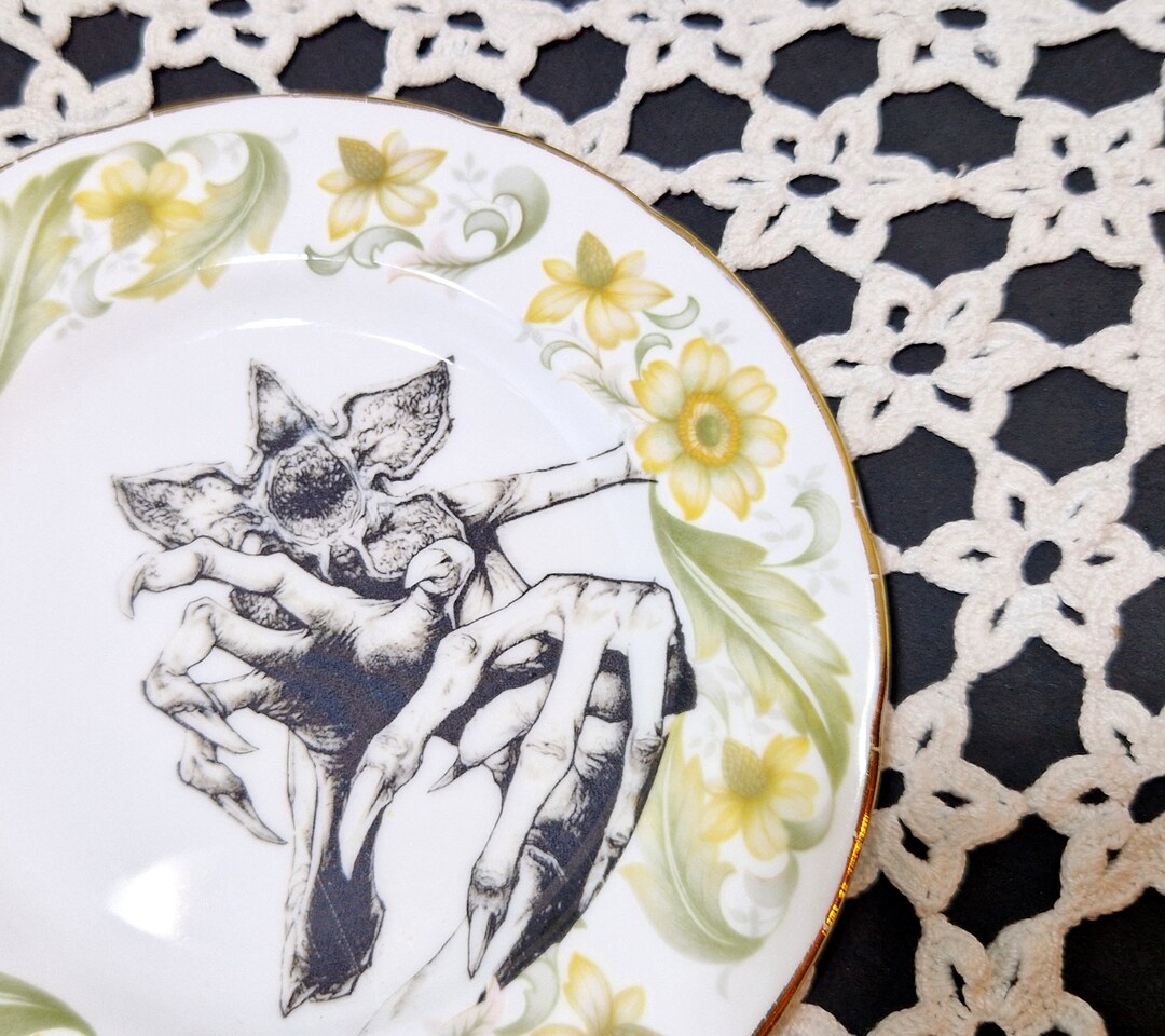 Demogorgon Stranger Things Vintage English Side Plate - Etsy