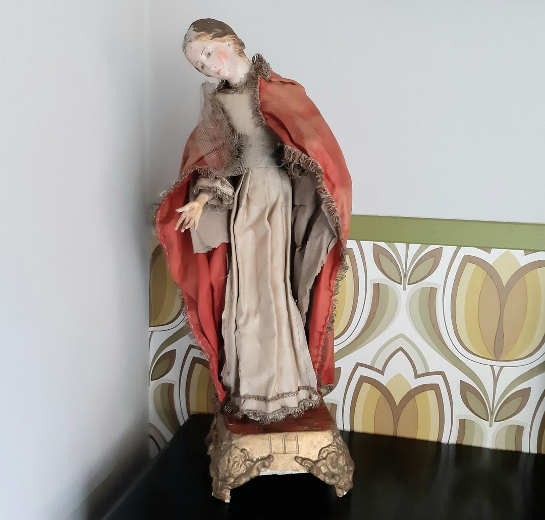 1800s Italian Napolitan Antique Our Lady Virgin Mary Statue Our Lady ...