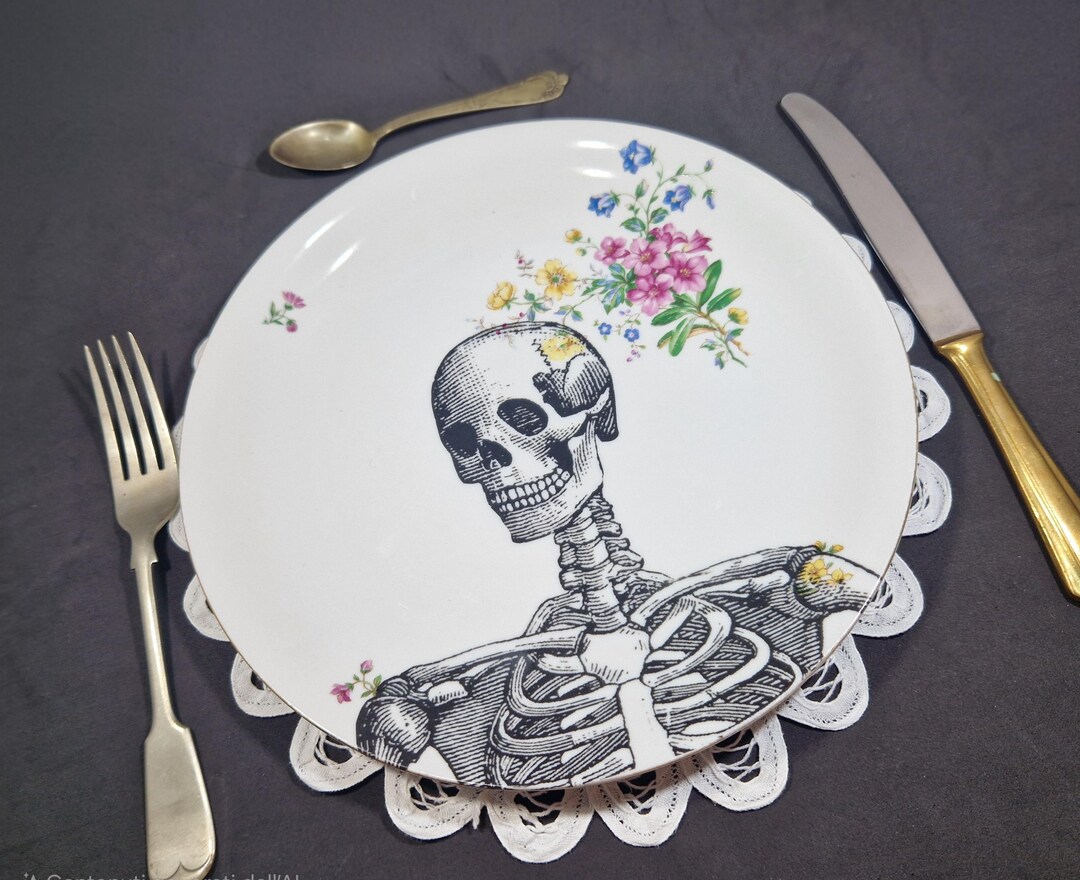 Human Skeleton Vintage Dinner Plate - Etsy