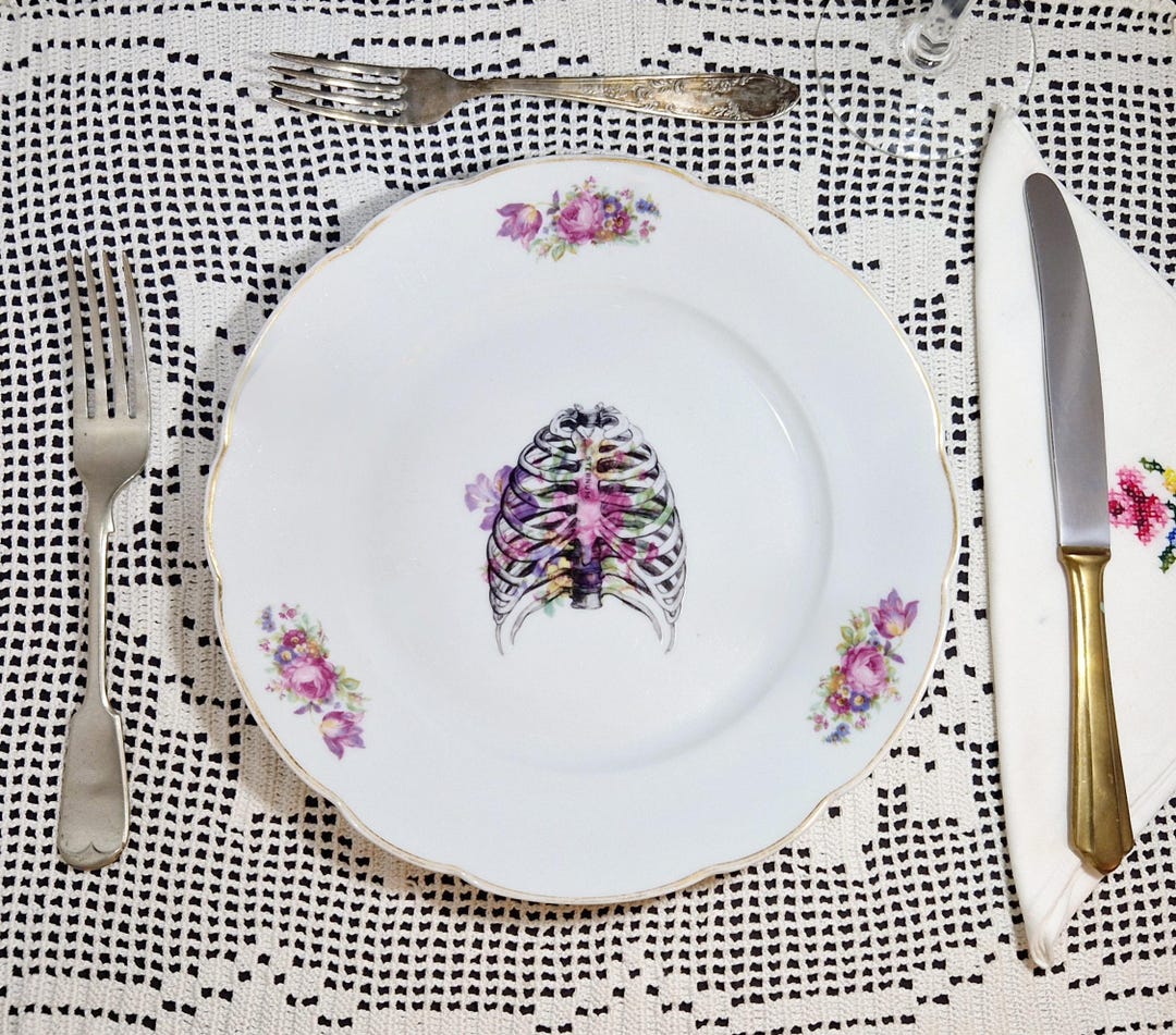 Human Ribcage Skeleton Vintage Dinner Plate - Etsy
