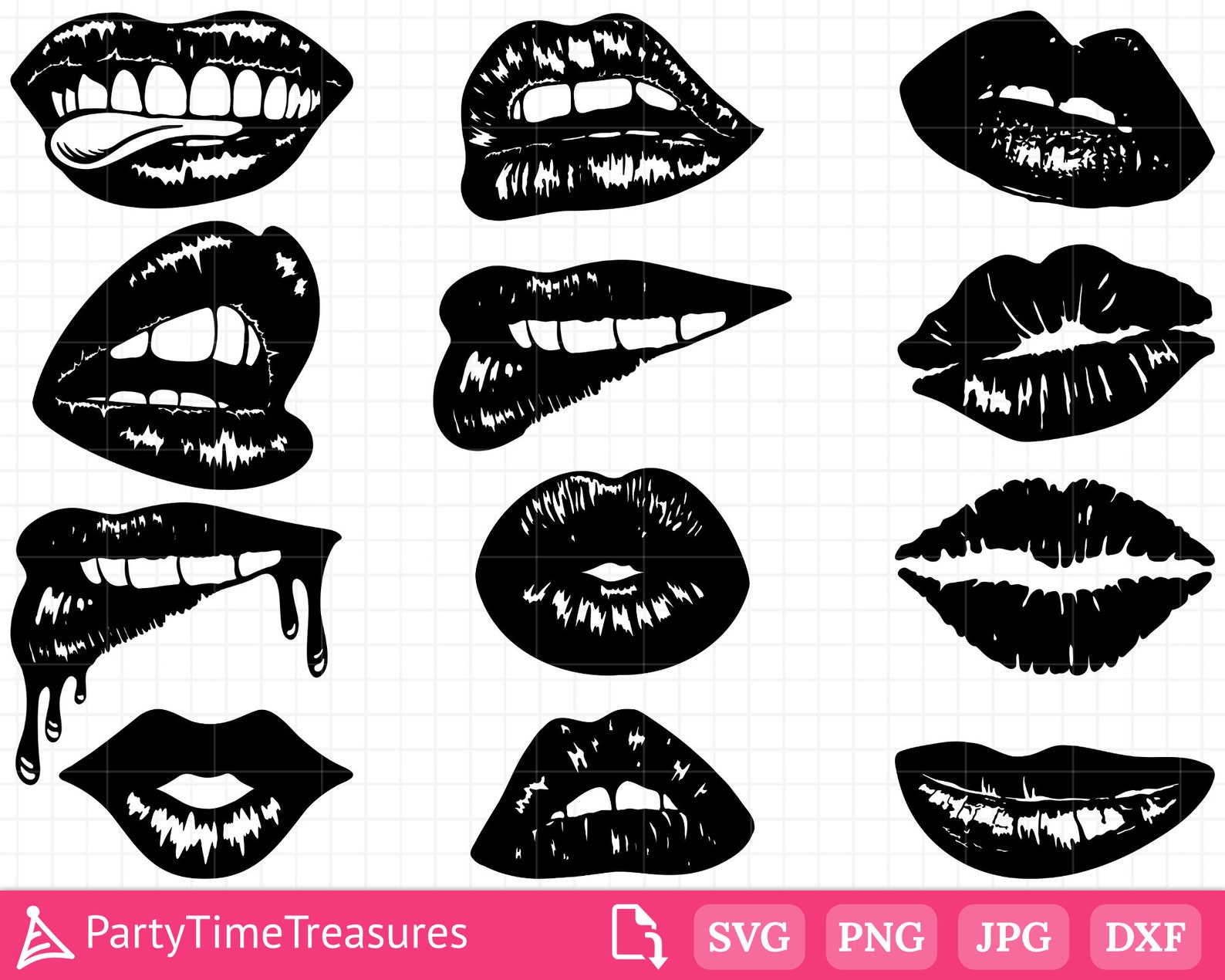 Lips Svg Bundle Dripping Lips Biting Lips Mouth and Tongue - Etsy