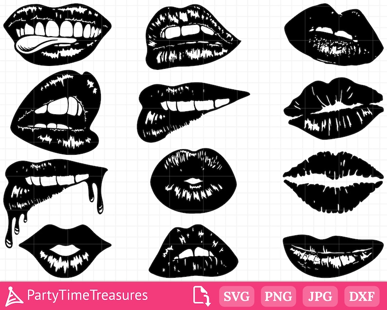 Lips Svg Bundle Dripping Lips Biting Lips Mouth and Tongue - Etsy