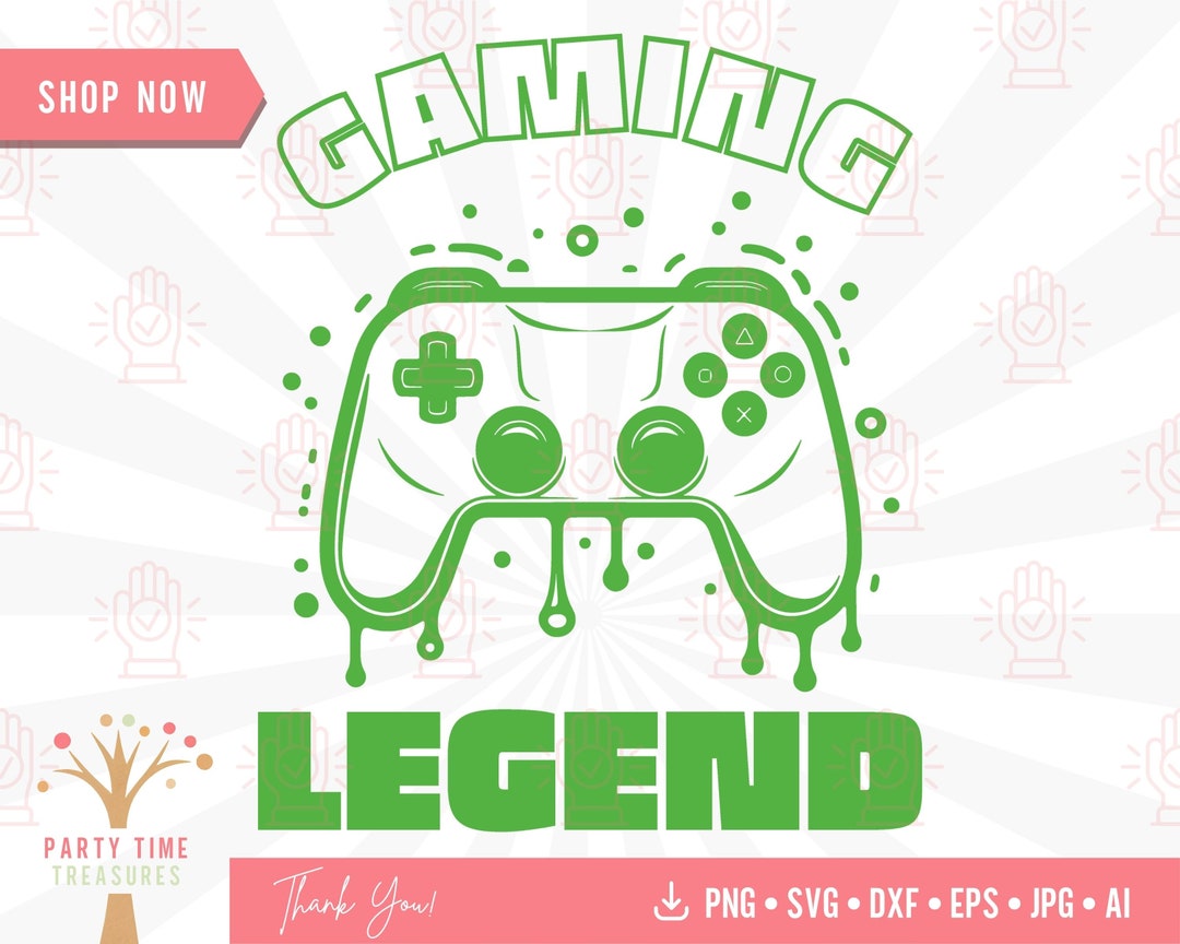 Gamer Svg Png, Gaming Legend Clipart, Video Game Controller Svg, DIY ...