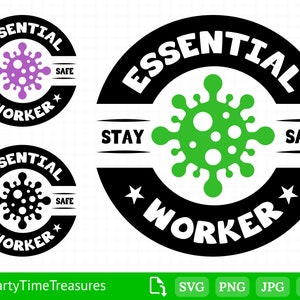 Essential Worker SVG, Virus Svg, Stay Safe Svg, Virus Clipart, Png, Jpg ...