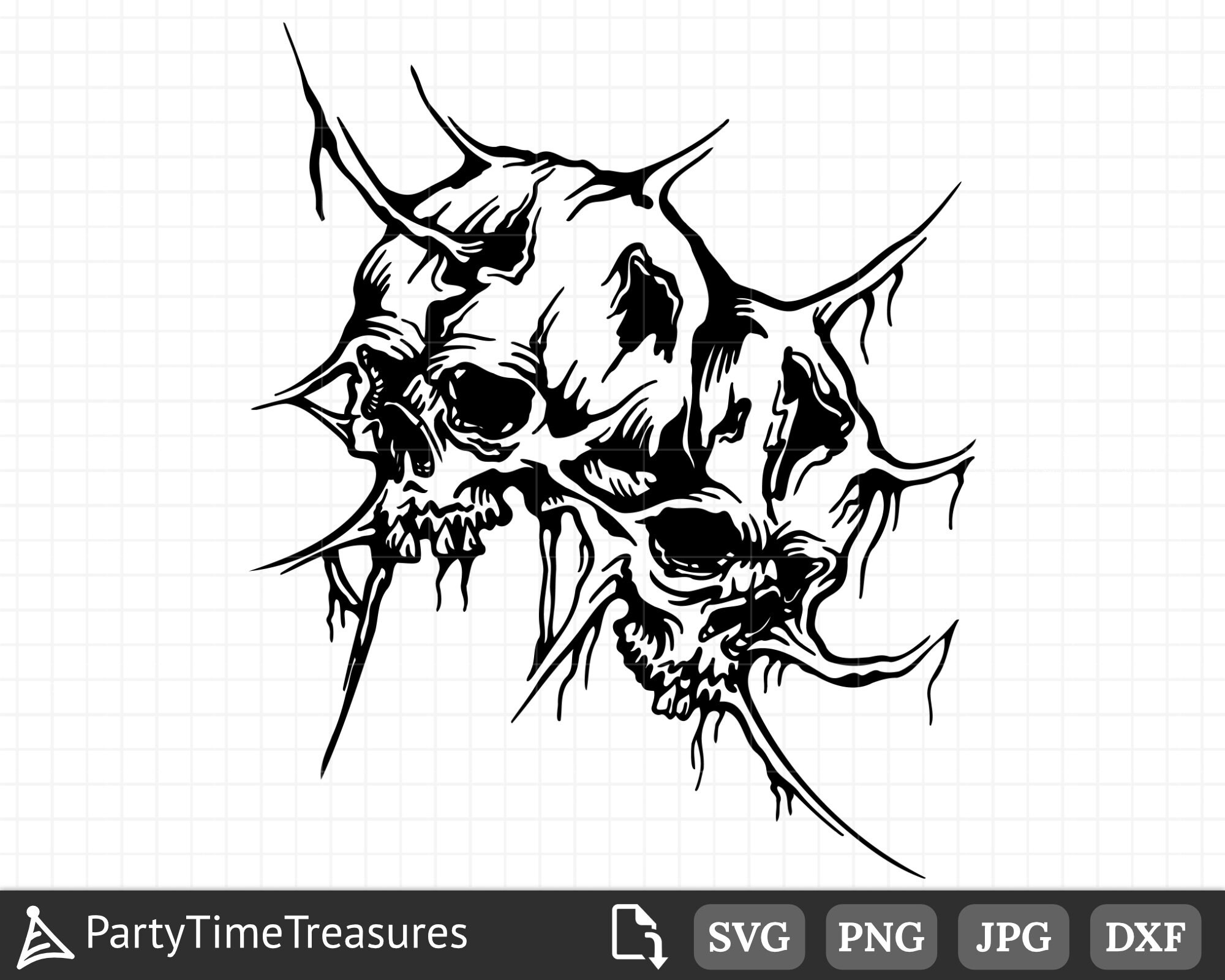 Spider Web And Skull Drawings