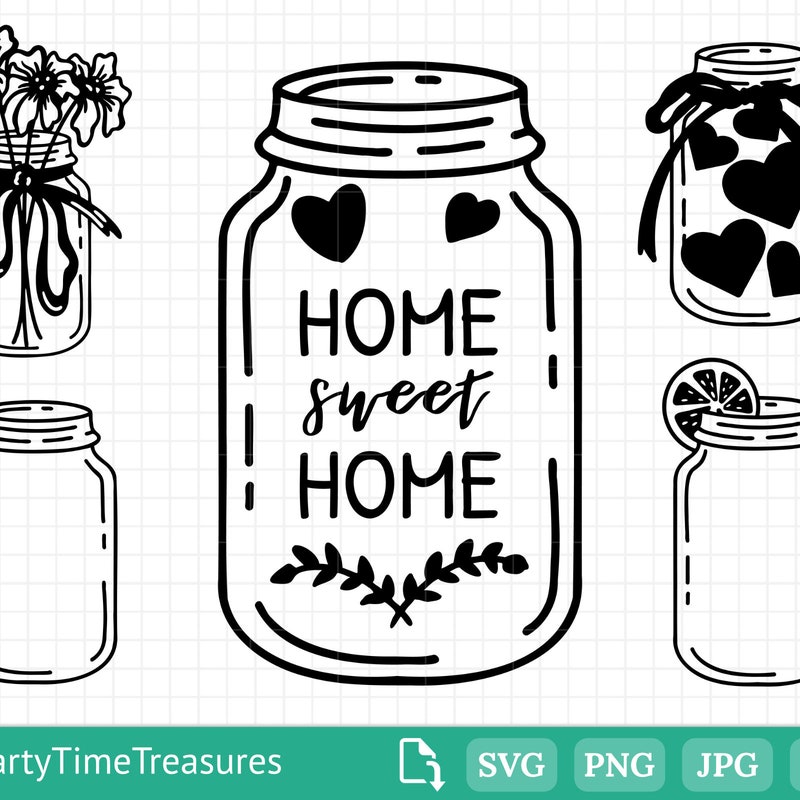 Mason Jar Svg - Etsy