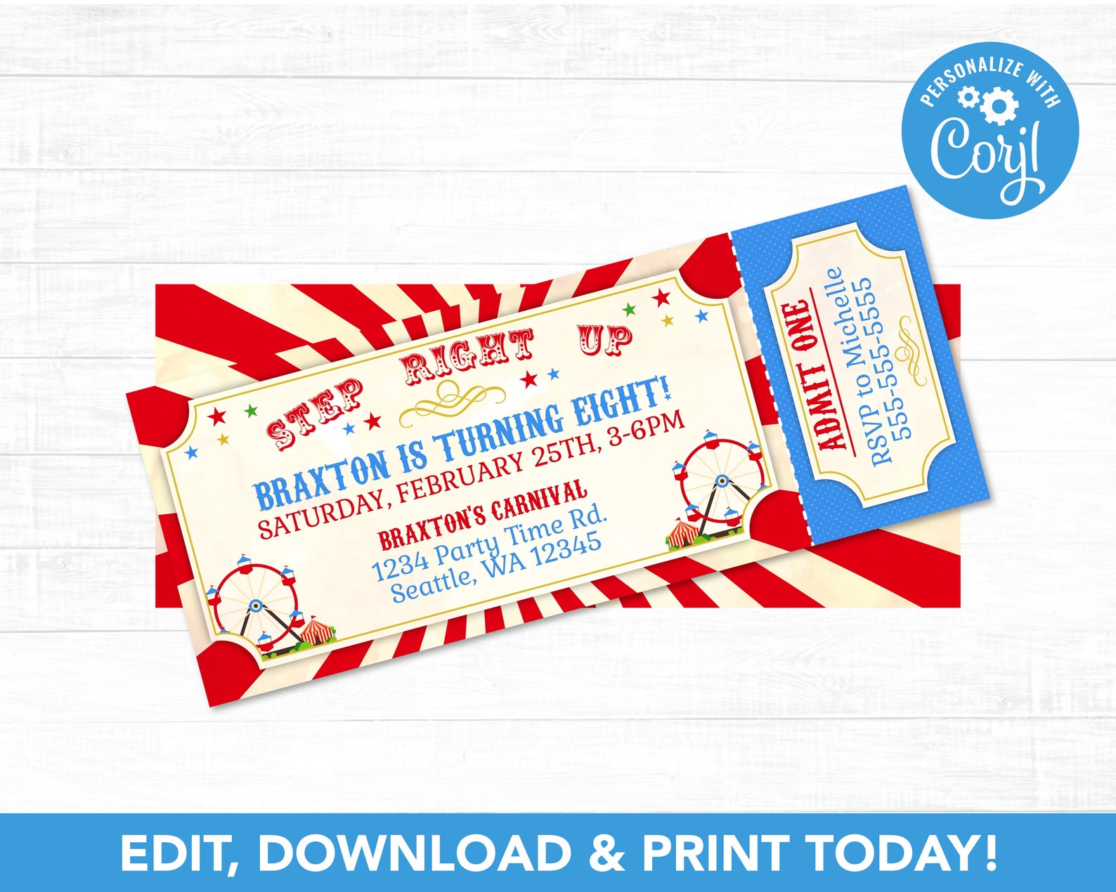 Carnival Invitation Carnival Party Carnival Birthday - Etsy