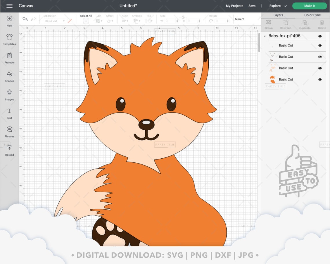 Cute Fox SVG Baby Fox Clipart Woodland Animals Cut File | Etsy