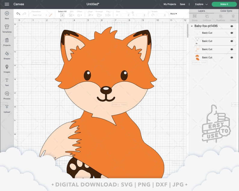 Cute Fox SVG, Baby Fox Clipart Woodland Animals Cut File Forest Animal ...