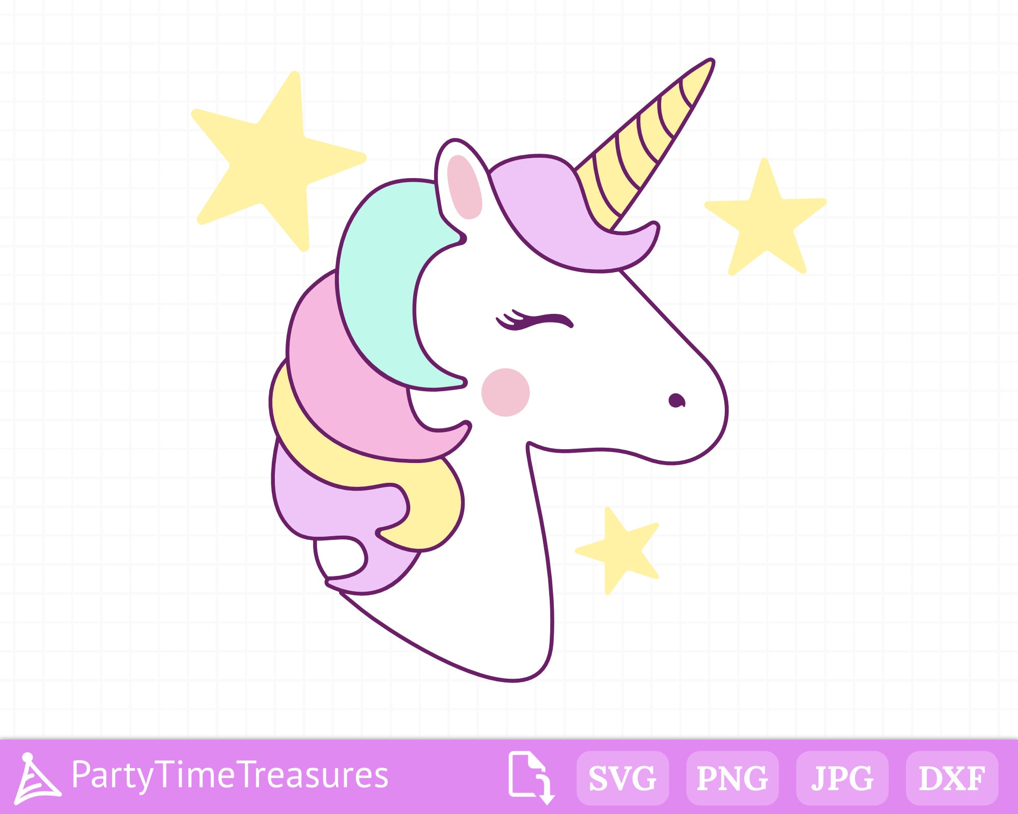 Cute Unicorn Head Clipart