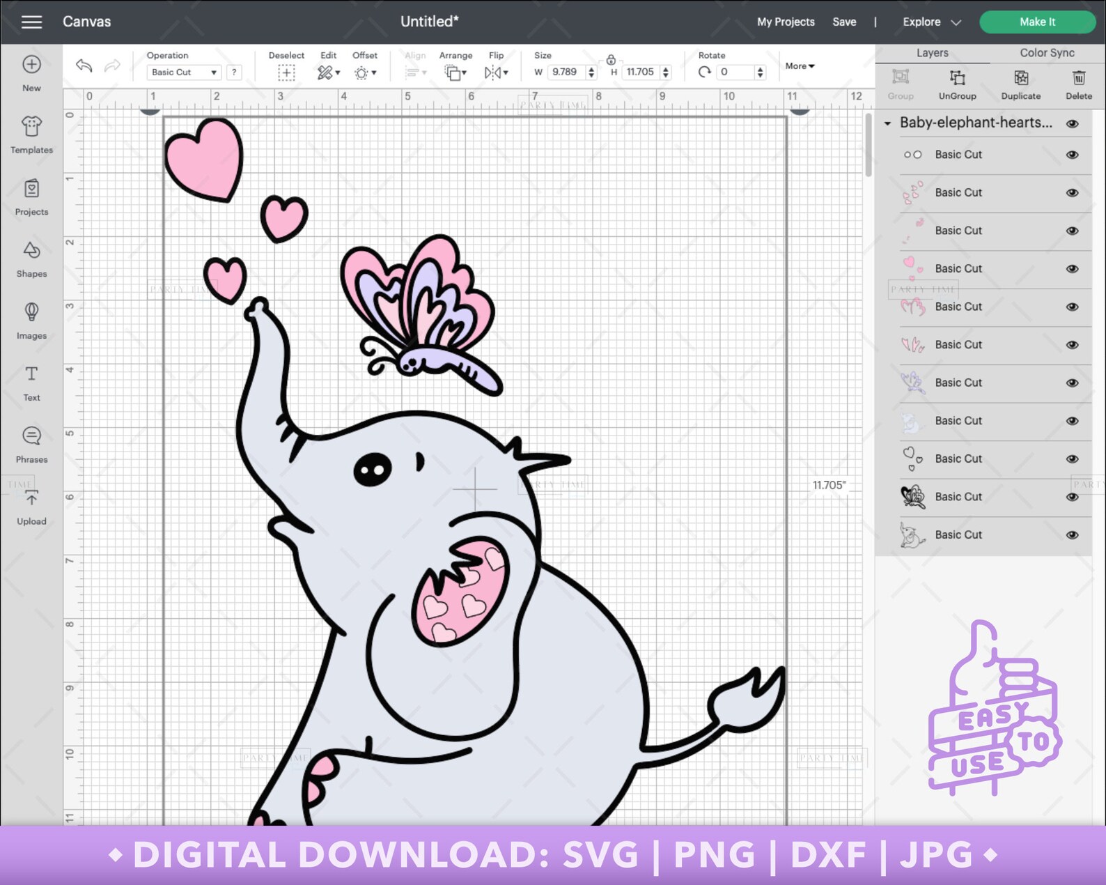 Cute Elephant SVG Baby Elephant Clipart Cut File Baby Shower - Etsy