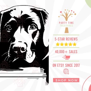 Black Labrador Svg Peeking Dog Clipart, Retriever Dog Portrait ...