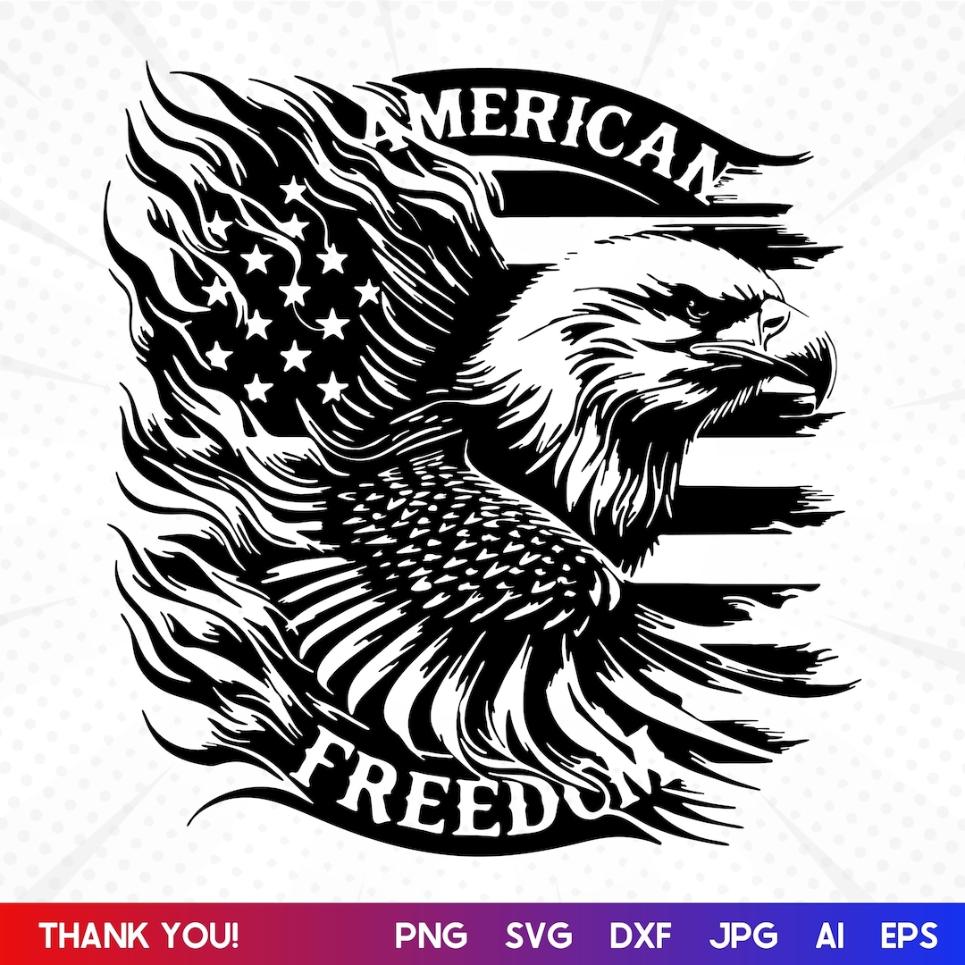 American Freedom USA Flag SVG, Patriotic American Flag Laser Engraving ...