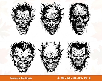Halloween Face Svg Bundle Scary Face Svg Pumpkin Face Svg - Etsy