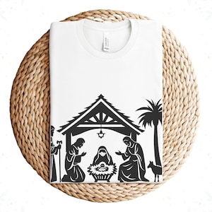 Nativity Scene SVG Cut File, Christian Christmas Clipart, Birth of ...