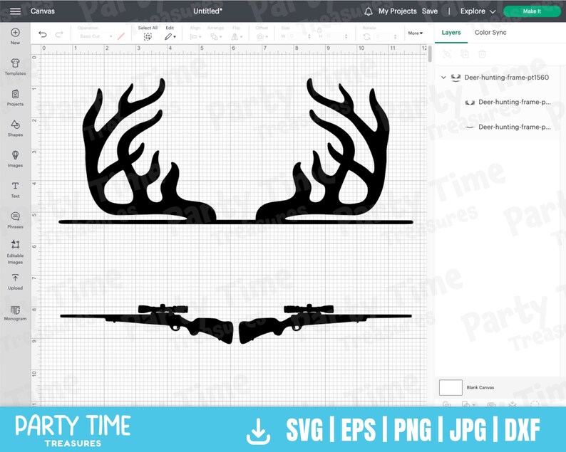 Deer Hunting Frame Svg Deer Antler Svg Deer Name Frame - Etsy