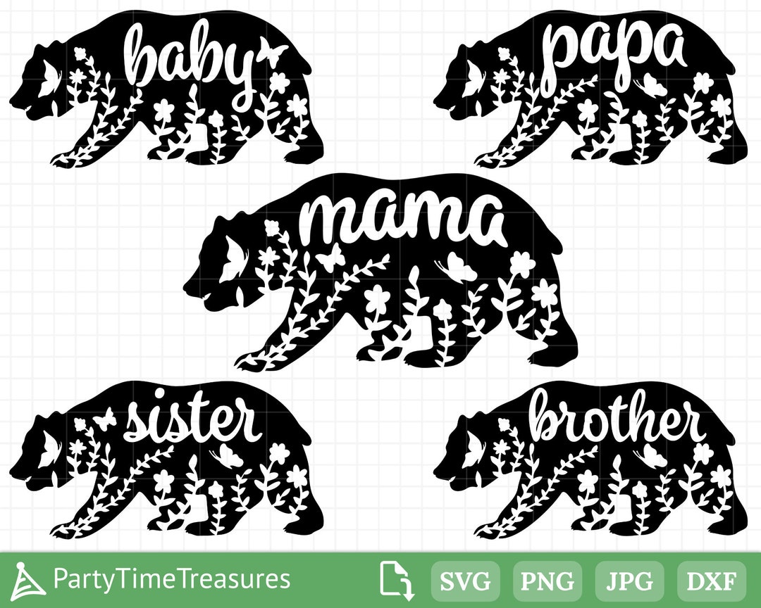 Mama Bear Svg, Baby Bear Svg, Papa Bear Svg, Bear Family Svg, Png, Dxf ...