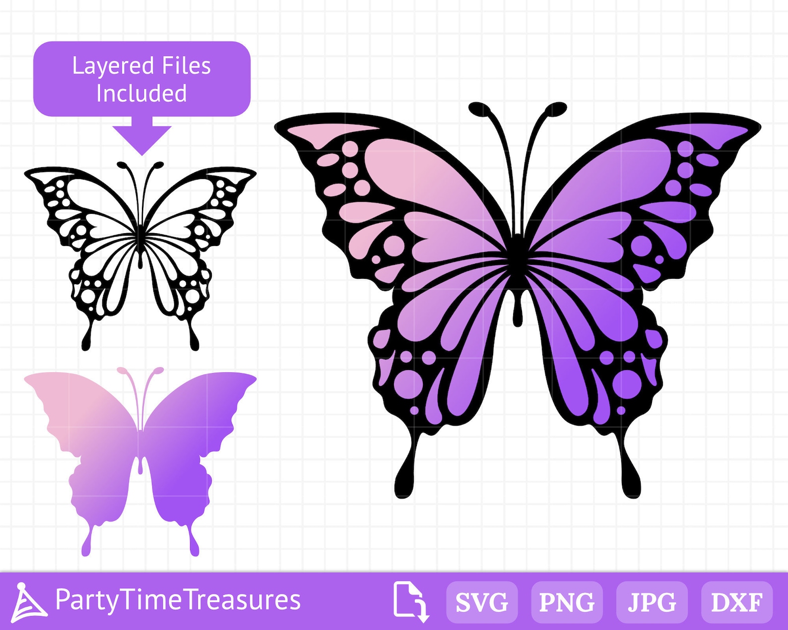 Layered Butterfly SVG, Butterfly Clipart, Svg Files for Cricut ...