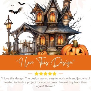 Halloween Haunted House PNG Sublimation Design, Halloween Watercolor ...