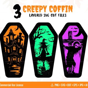 Halloween Coffin SVG Bundle, Spooky Halloween Scene Svg, Haunted House Png Clipart, Witch Svg ...