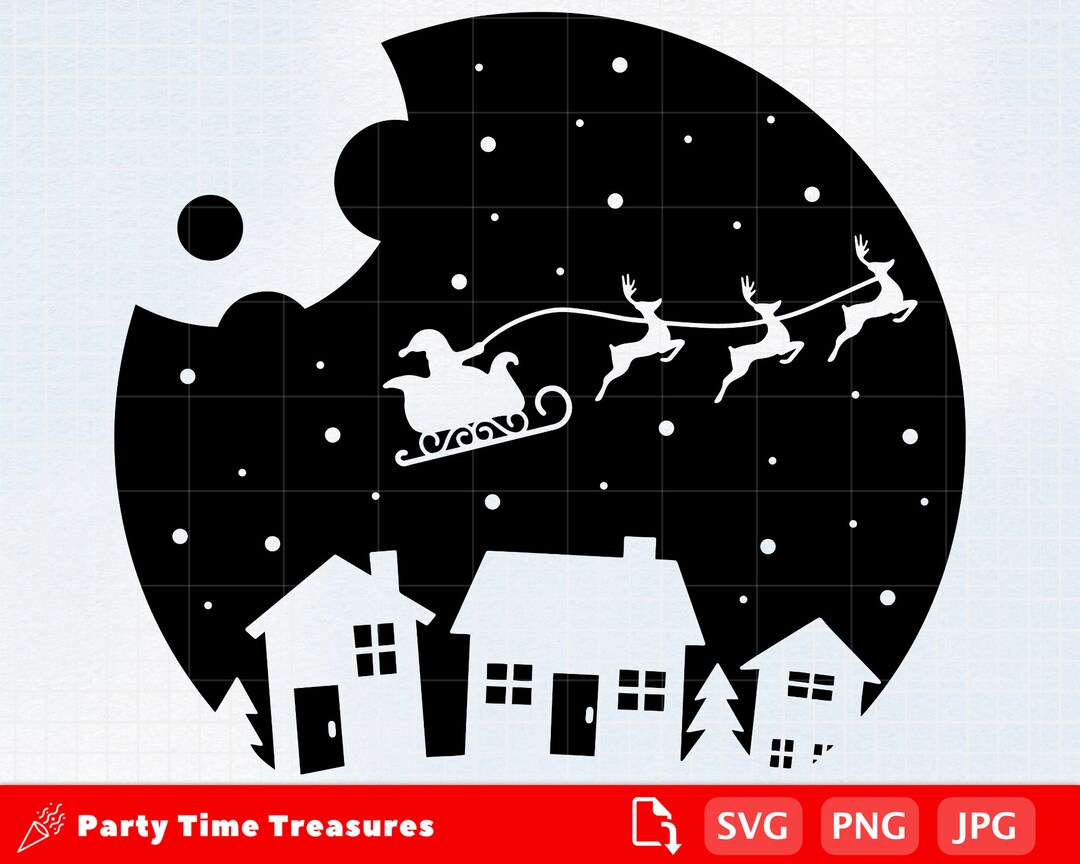 Christmas Scene SVG, Merry Christmas Svg, Christmas Clipart, Winter Cut ...