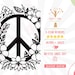 Floral Peace Sign Svg, Boho Hippie Wildflower World Peace Symbol Cut ...