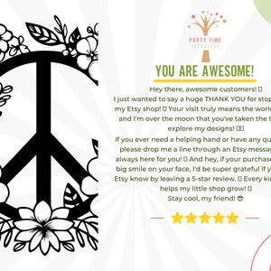 Floral Peace Sign Svg, Boho Hippie Wildflower World Peace Symbol Cut ...