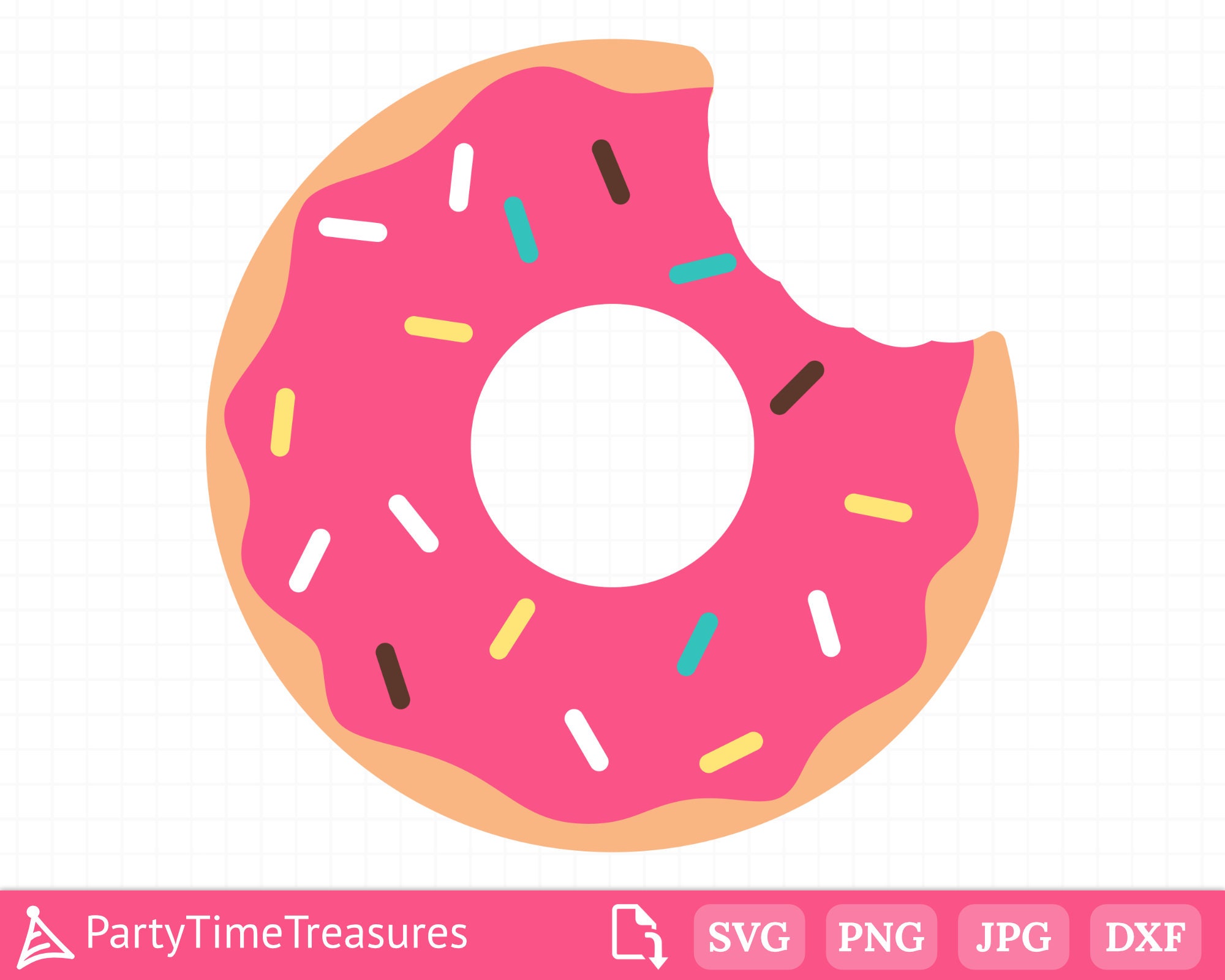 Layered Donut SVG, Doughnut Svg, Donut Clipart, Pink Donut, Png, Jpg ...