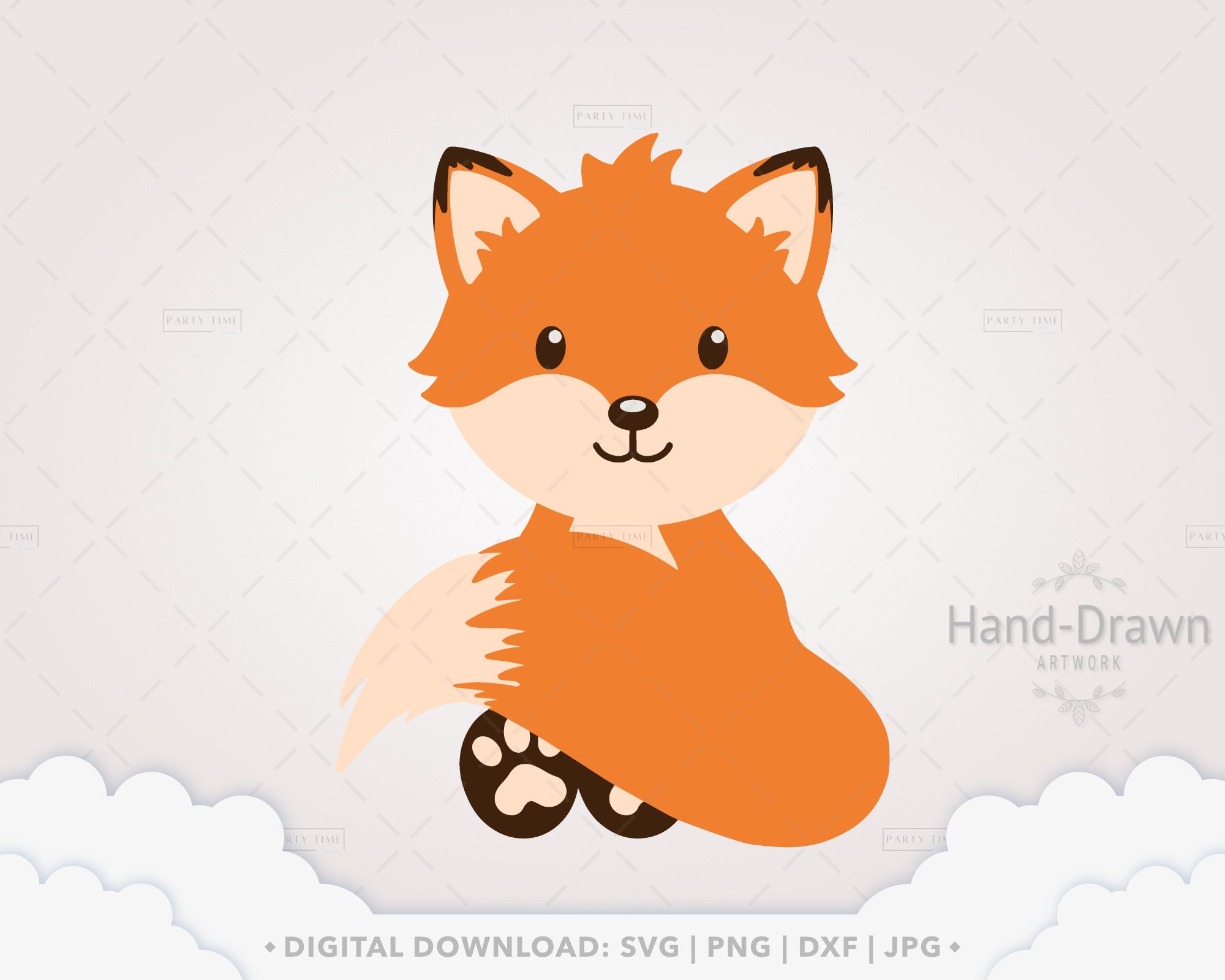 Cute Fox SVG Baby Fox Clipart Woodland Animals Cut File - Etsy