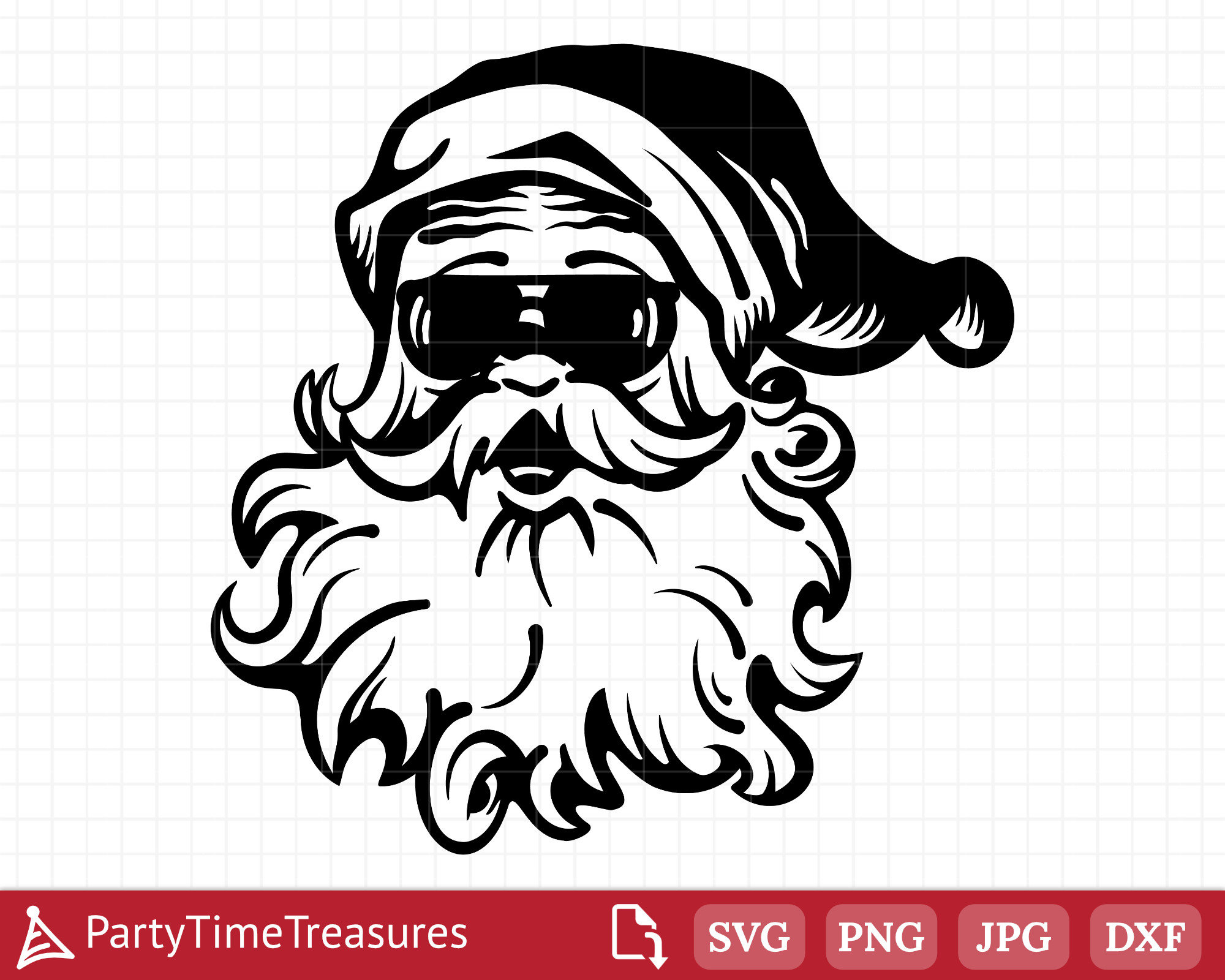 Cool Santa SVG with Sunglasses Christmas Svg Winter Svg | Etsy
