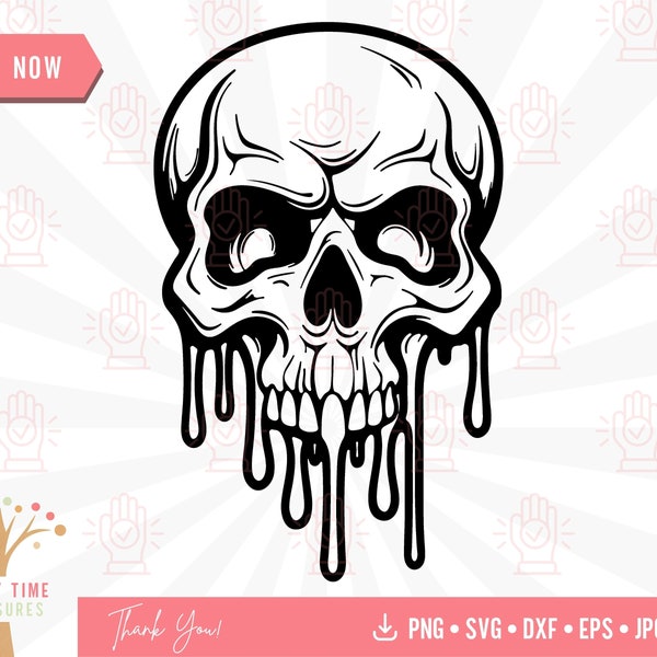 Dripping Skull Svg - Etsy