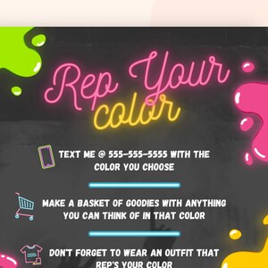 Color Party Invitation, Tiktok Party Challenge, Adult Color Theme Party ...