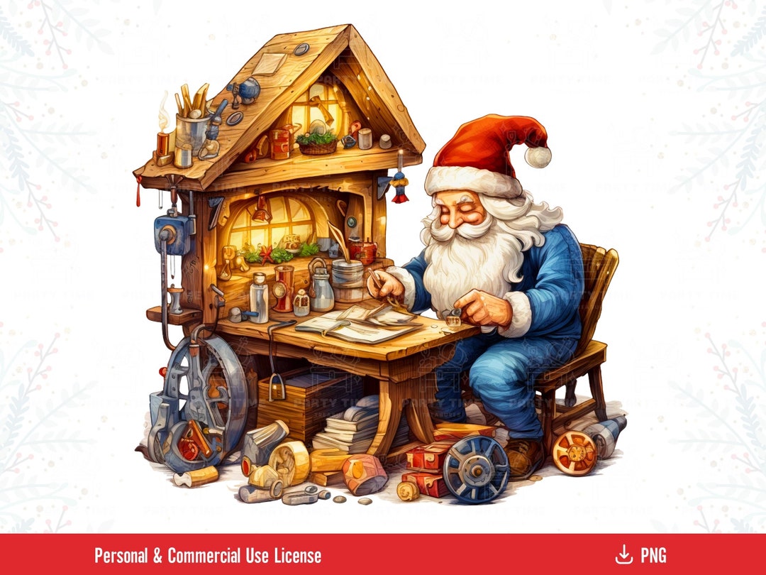 Santa's Workshop PNG Clipart Sublimation Design, North Pole Png, Santa ...