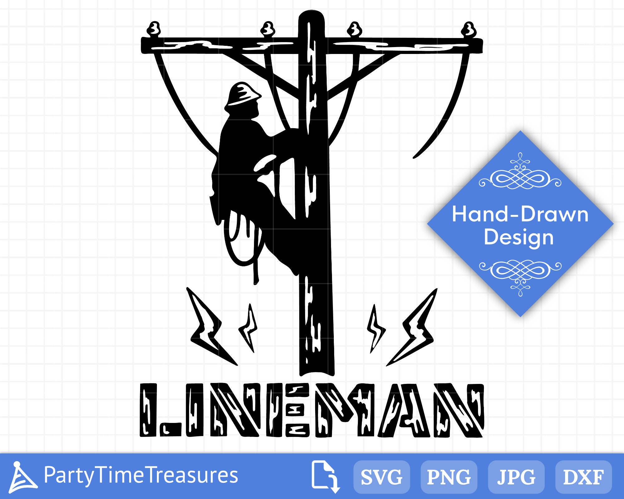 Lineman Svg, Lineman Clipart, Lineman Silhouette, Lineman on Pole Svg ...