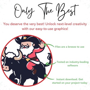 Rodeo Cowboy Santa SVG Western Christmas Cut File, Bull Riding Santa ...