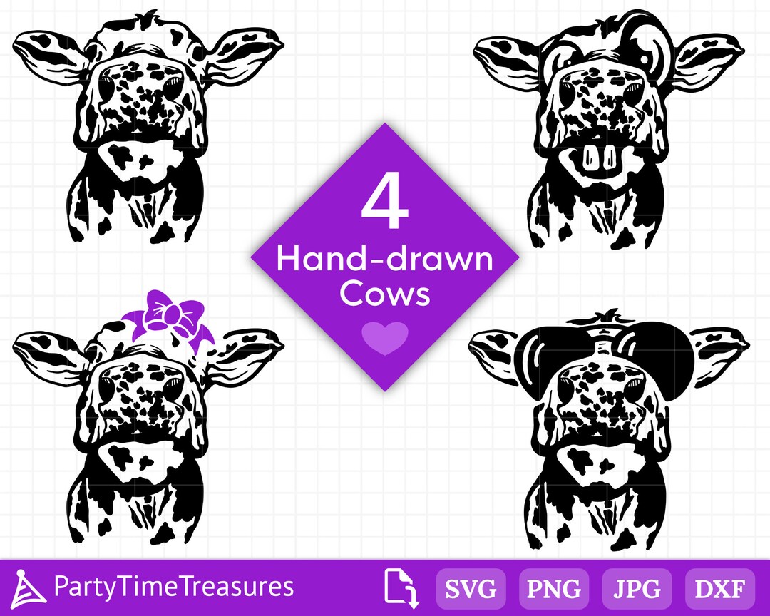Cow Svg Cow Face Svg Farm Svg Farm Animal Svg Png Jpg - Etsy