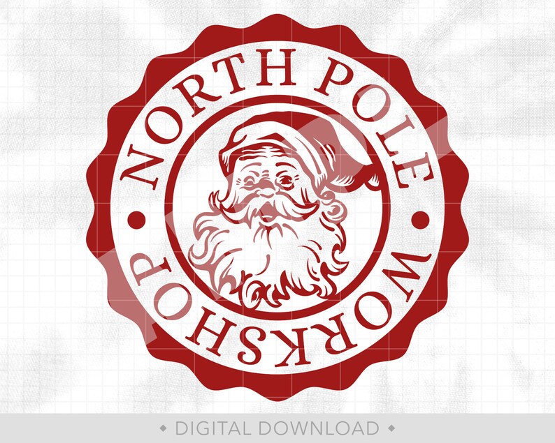 Santa Stamp Svg, North Pole Stamp Svg, Santa Seal Svg, Santa Mail Svg ...