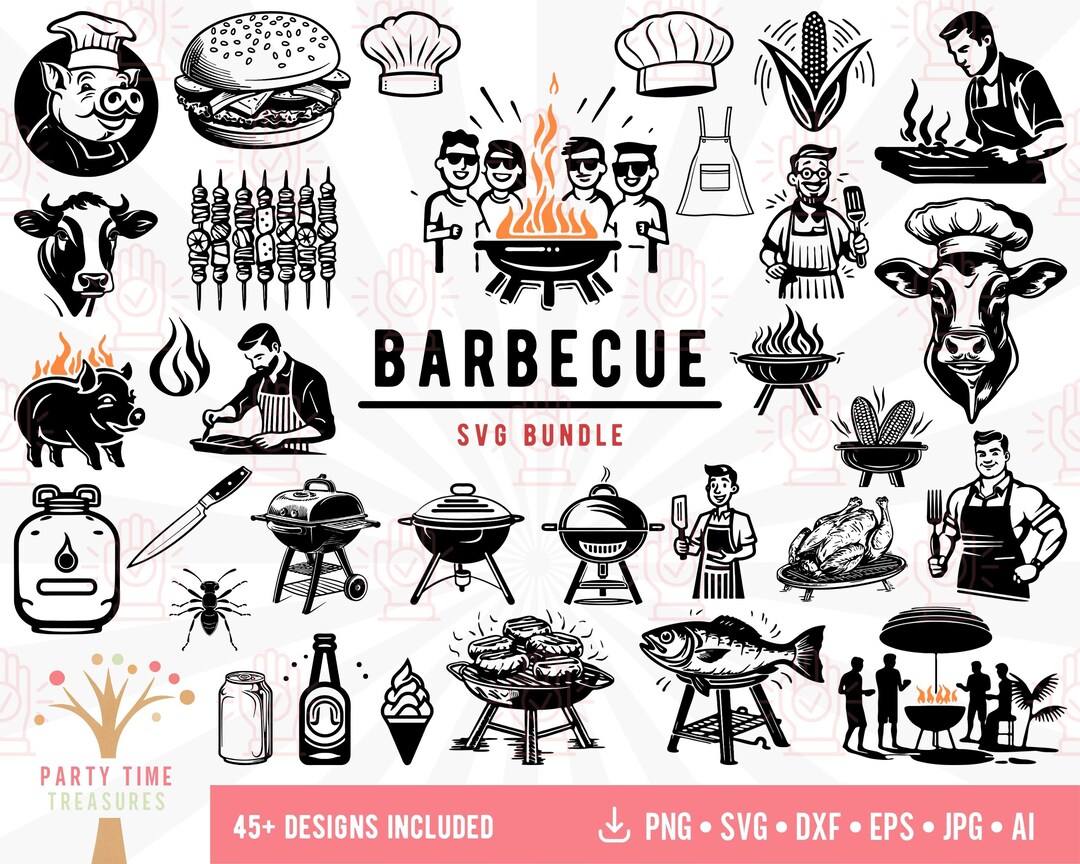 Barbecue Svg Bundle, Summer Grilling Cut Files for BBQ Dad, Smoking ...