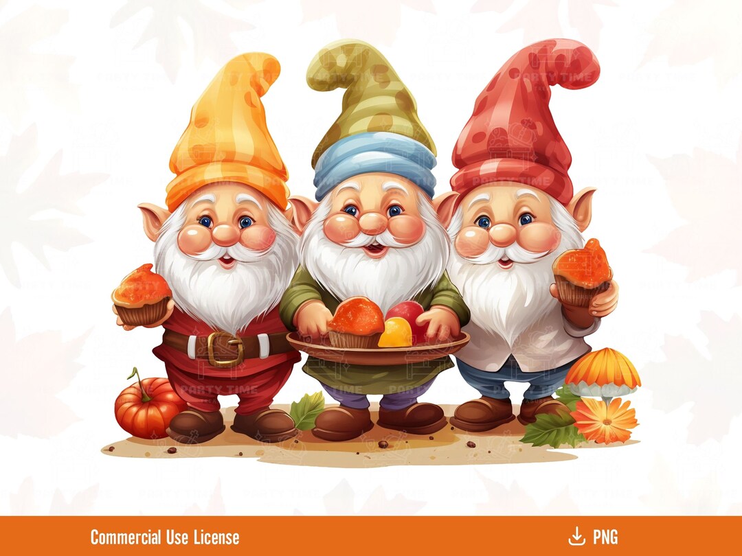 Thanksgiving Gnomes PNG Clipart, Autumn Color Sublimation Design ...