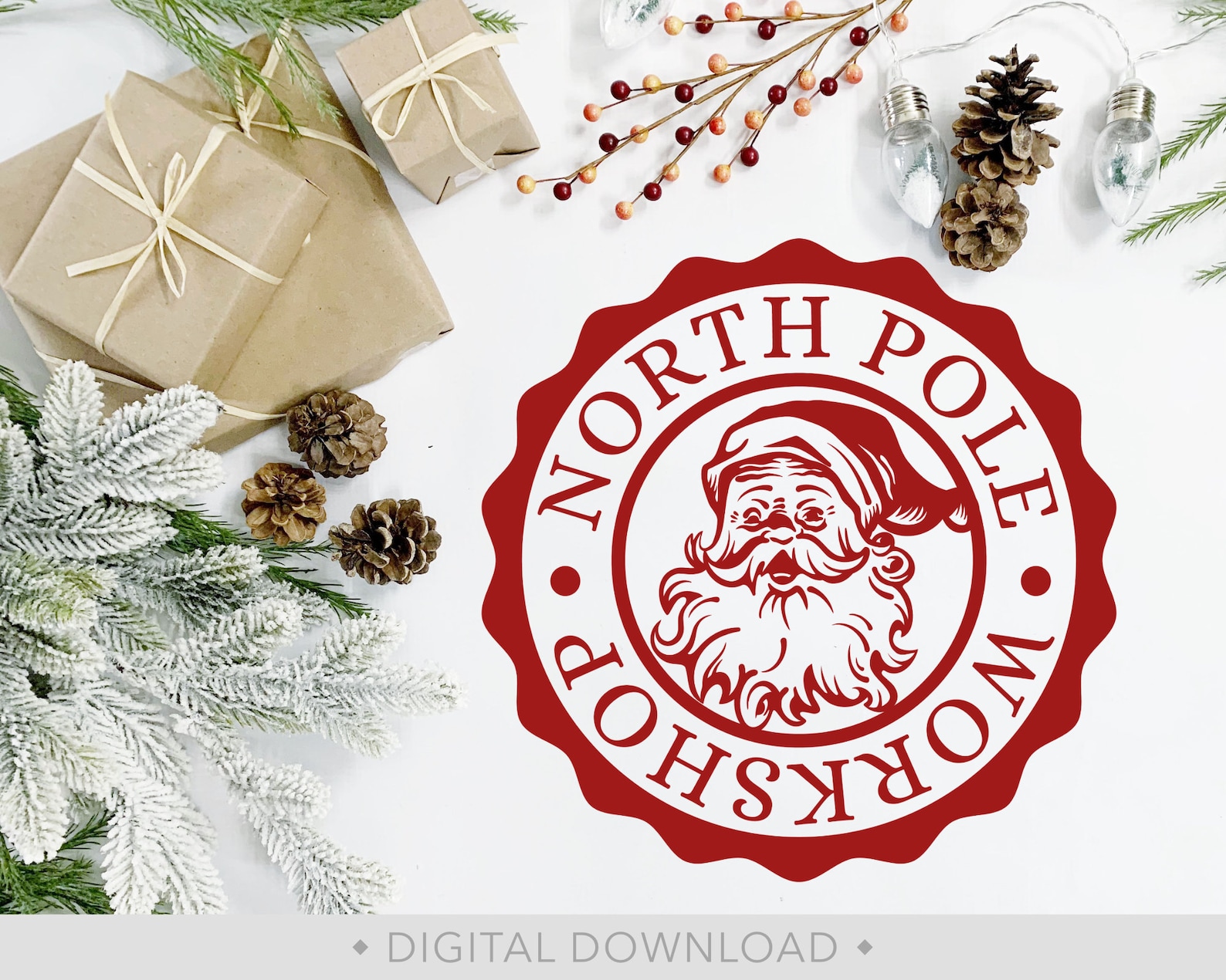 Santa Stamp Svg North Pole Stamp Svg Santa Seal Svg Santa - Etsy