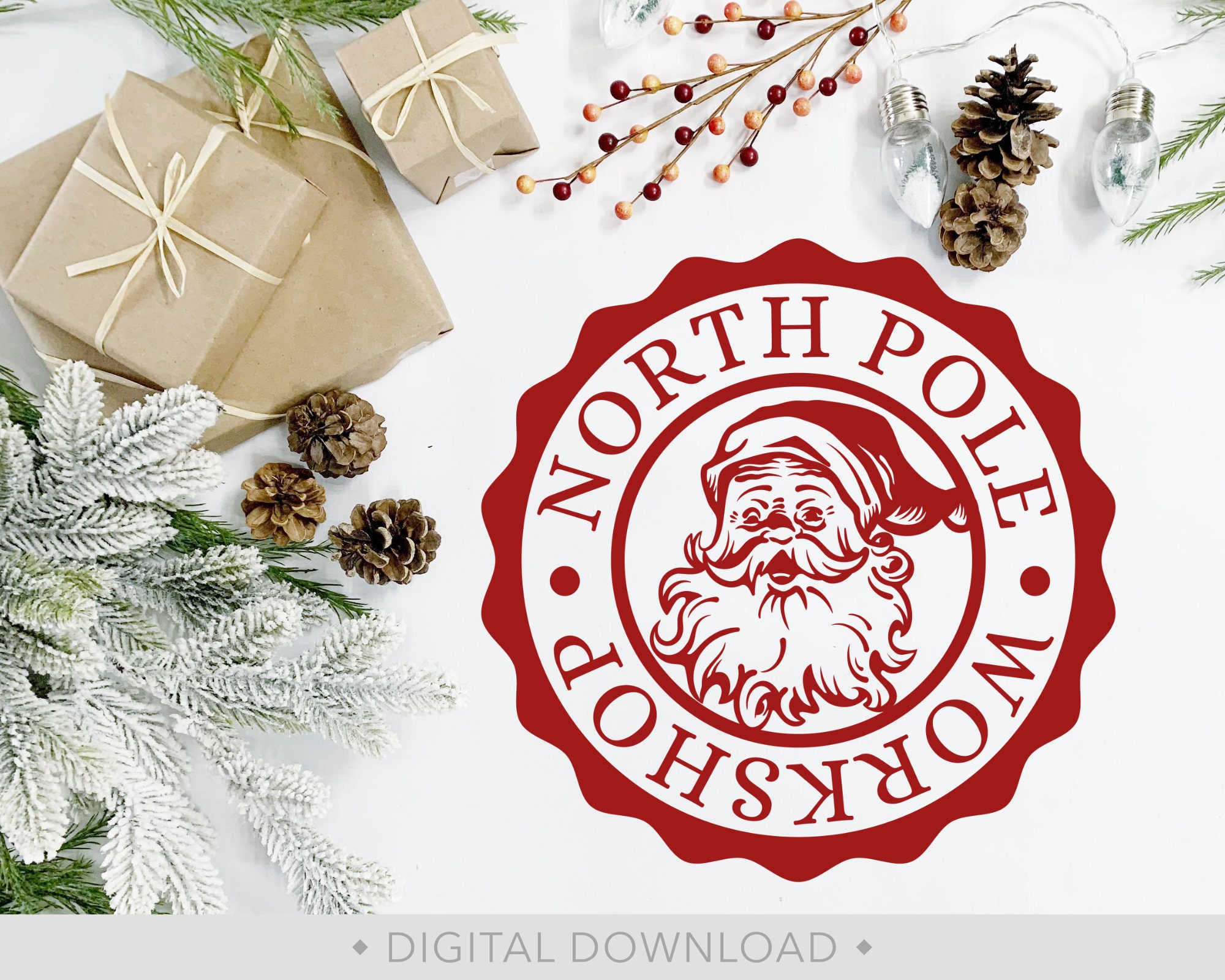 Santa Stamp Svg North Pole Stamp Svg Santa Seal Svg Santa - Etsy