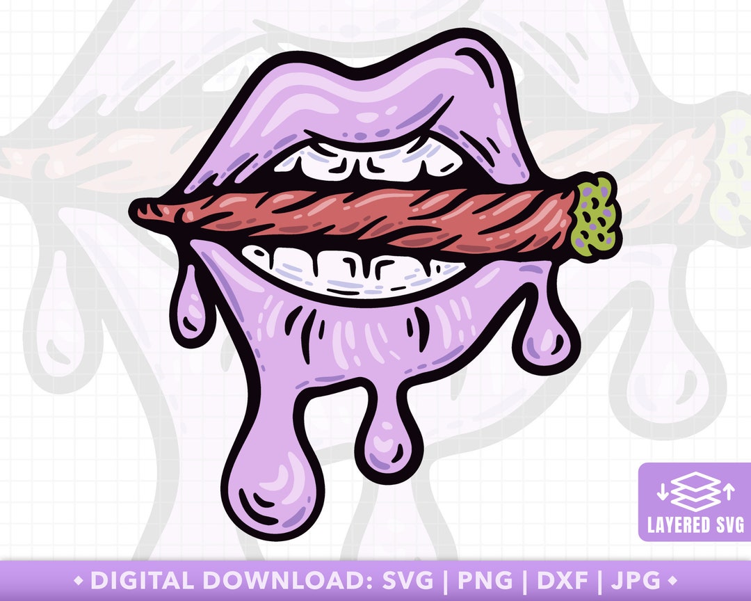 Sexy Lips Marijuana Cannabis Blunt SVG, Stoner Girl Rolling Tray Woman ...