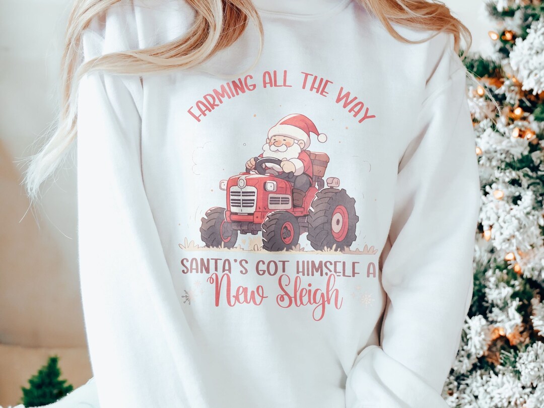 Funny Santa Claus Riding Tractor PNG Clipart, Country Western Christmas ...