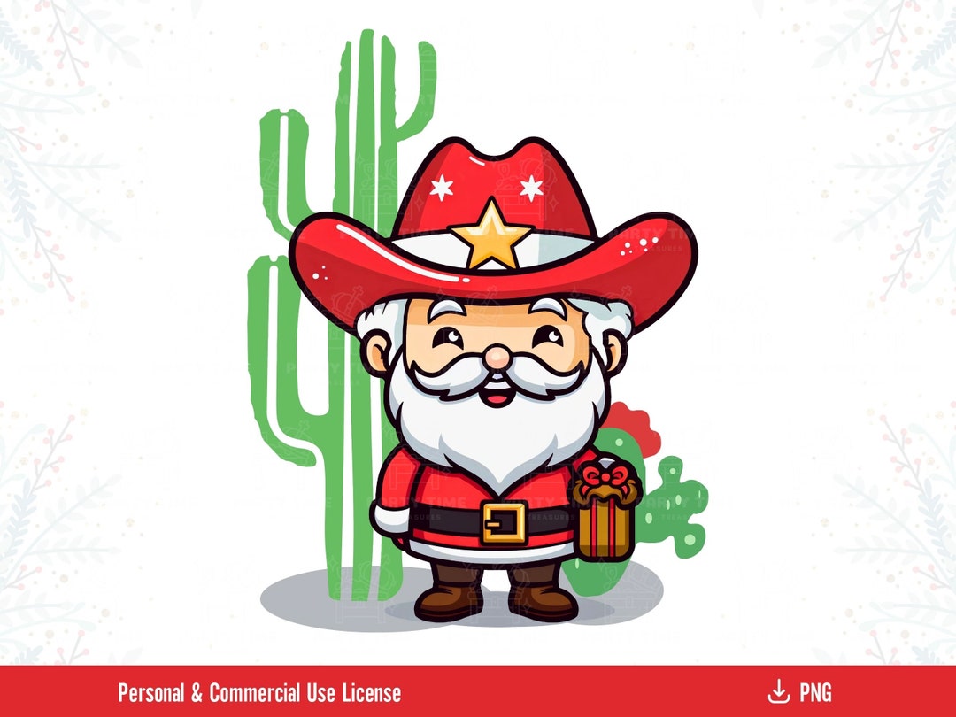 Santa Cowboy PNG, Country Western Cowboy Santa Claus Clipart, Christmas ...