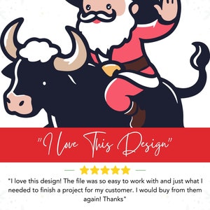 Rodeo Cowboy Santa SVG Western Christmas Cut File, Bull Riding Santa ...