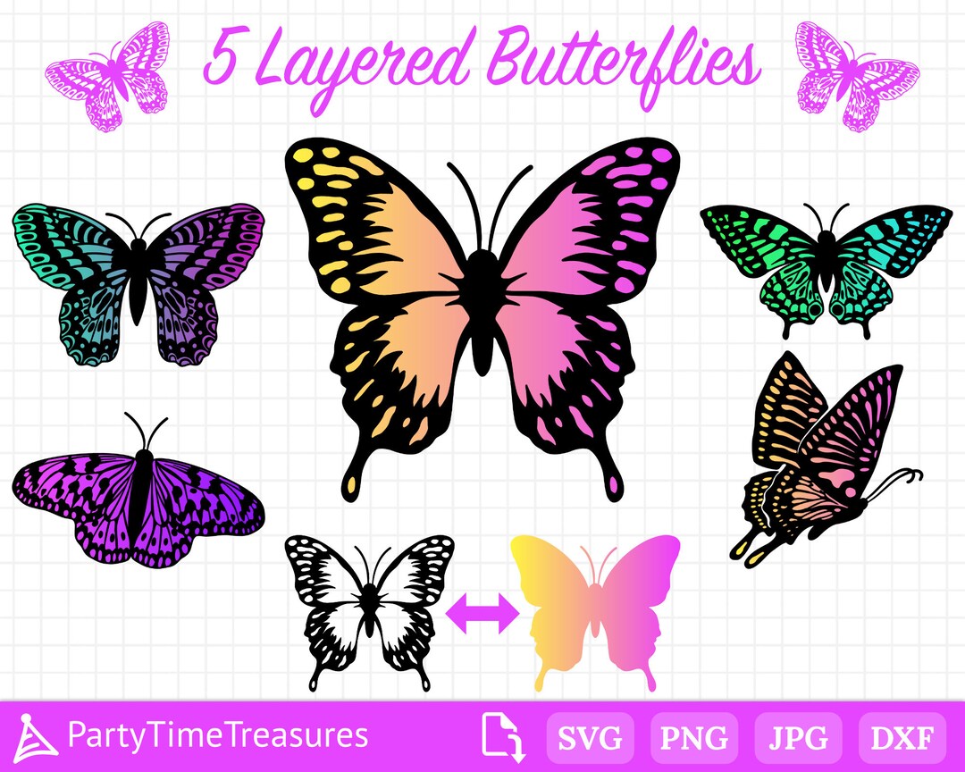 Butterfly SVG Bundle, Butterfly Clipart, Butterflies Svg, Monarch ...